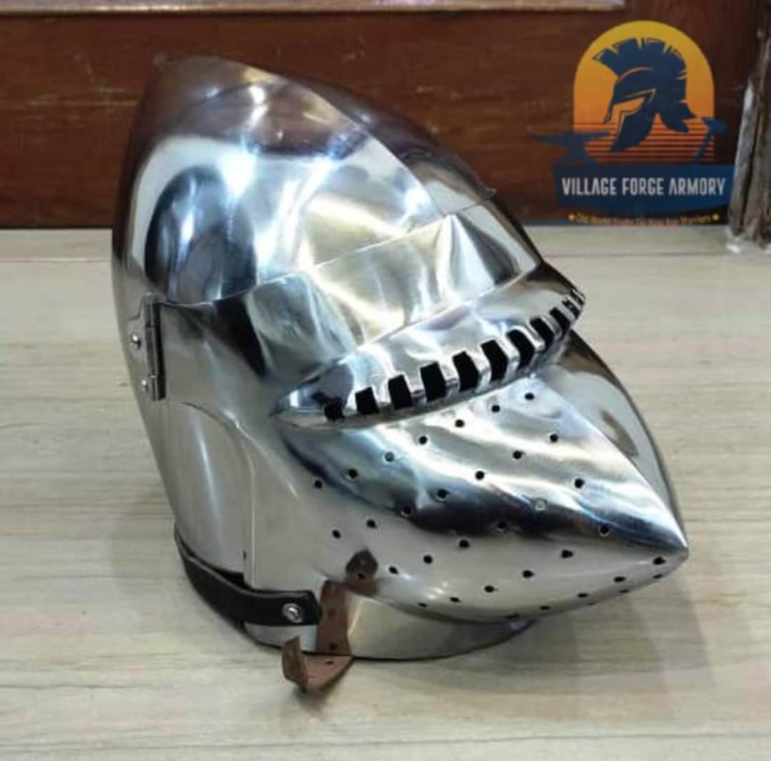 Medieval Bascinet Helmet – Steel Knight Helm, 14th Century European ...