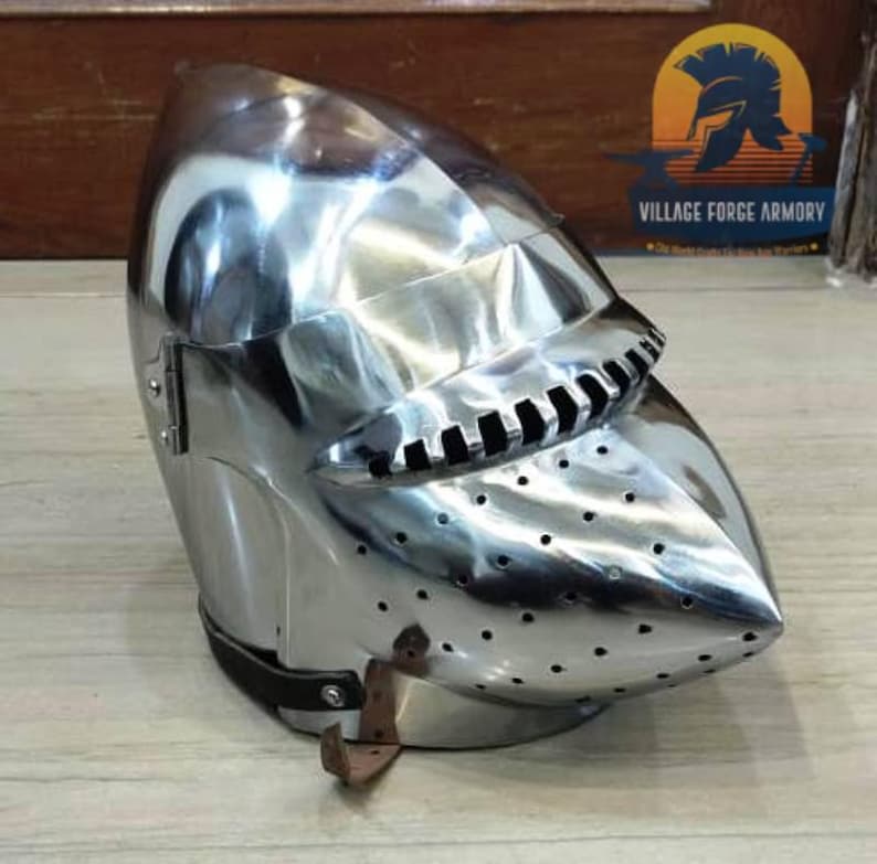Medieval Bascinet Helmet – Steel Knight Helm, 14th Century European ...