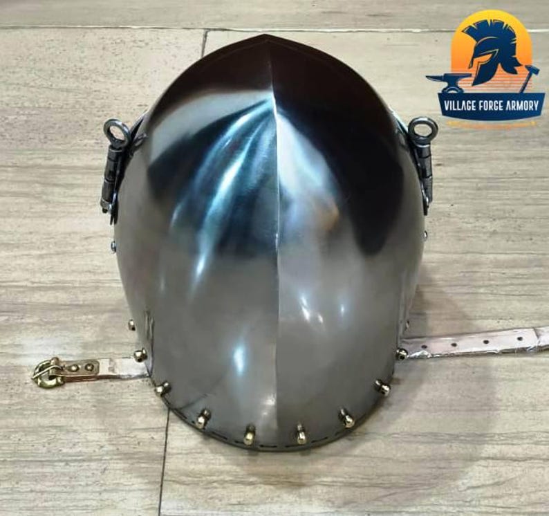 Medieval Bascinet Helmet With Removable Visor Larp Reenactment – 14th ...