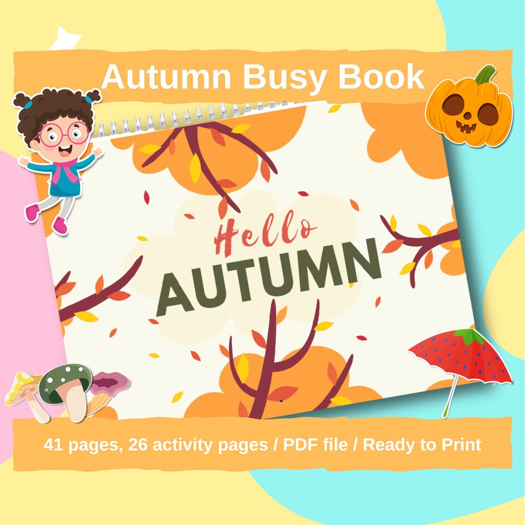 Printable Toddler Autumn Busy Book, Fall Busy Book, Quiet Book, Toddler ...