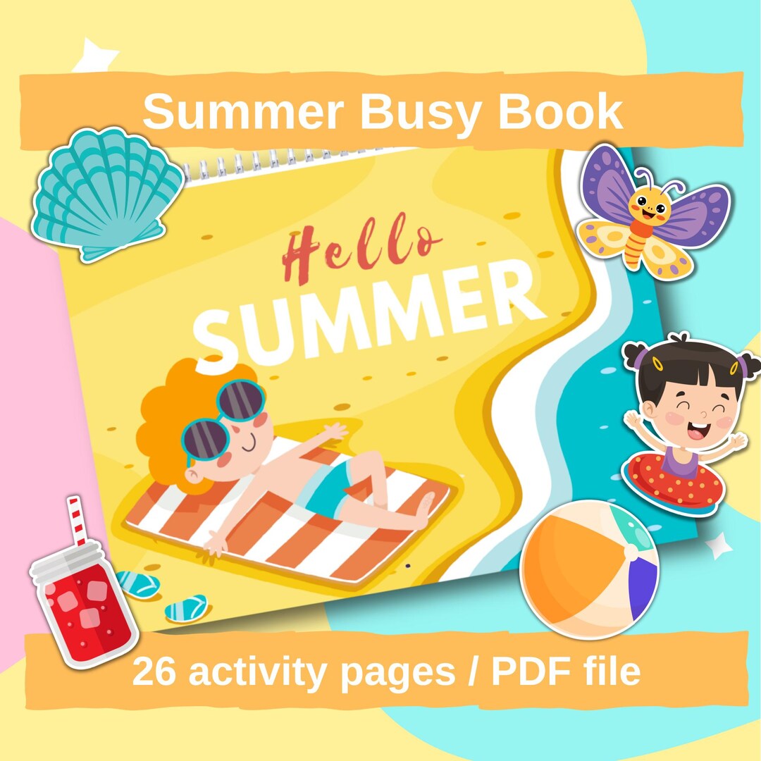 Printable Toddler Summer Busy Book, Quiet Book, Binder, Toddler ...