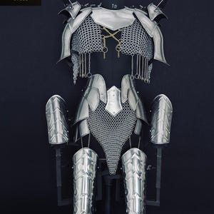 Medieval Women's Steel Cuirass Armor Set: Chainmail, Gorget, Pauldrons ...