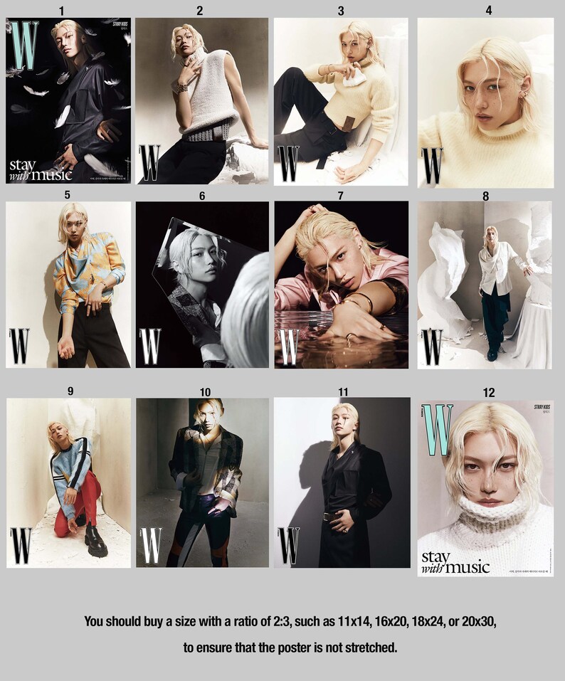 Stray Kids Felix Magazine Cover W Korea Vol 6 juin 2024 Poster kpop ...