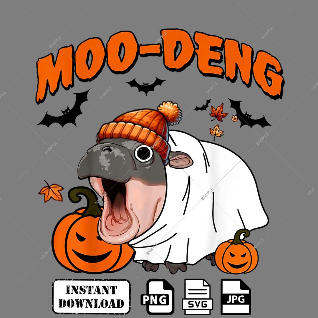 Moodeng Halloween PNG, Funny Hippo Png, Cute Moo Deng Png, Meme Png ...