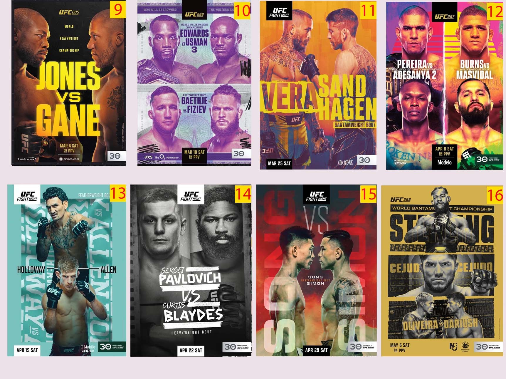 UFC 2023 Event Poster UFC Fight Poster Custom UFC Poster - Etsy