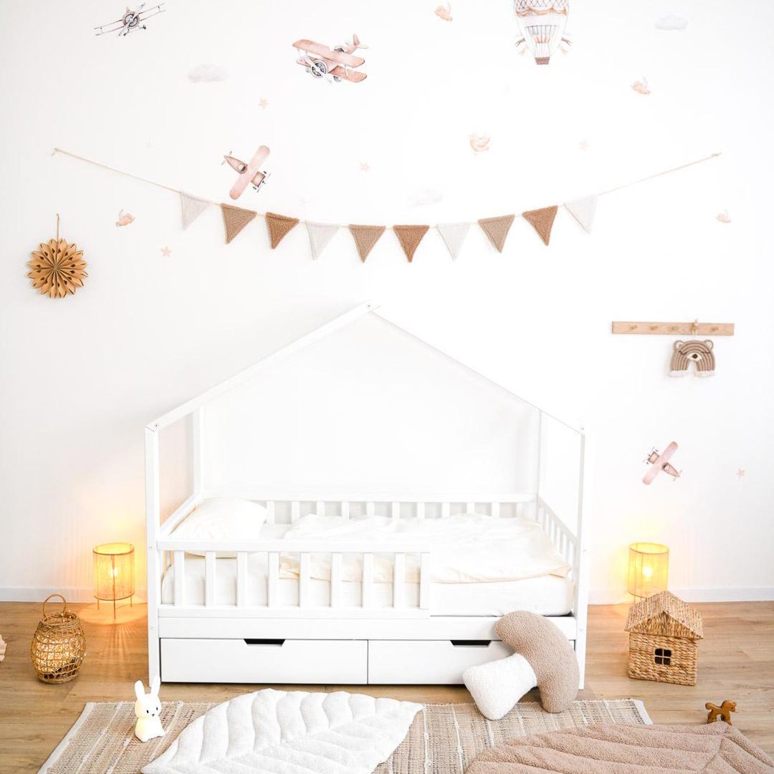 Soft Plush Flag Garland, Nursery Banner, Kids Room Decor, Baby Shower ...