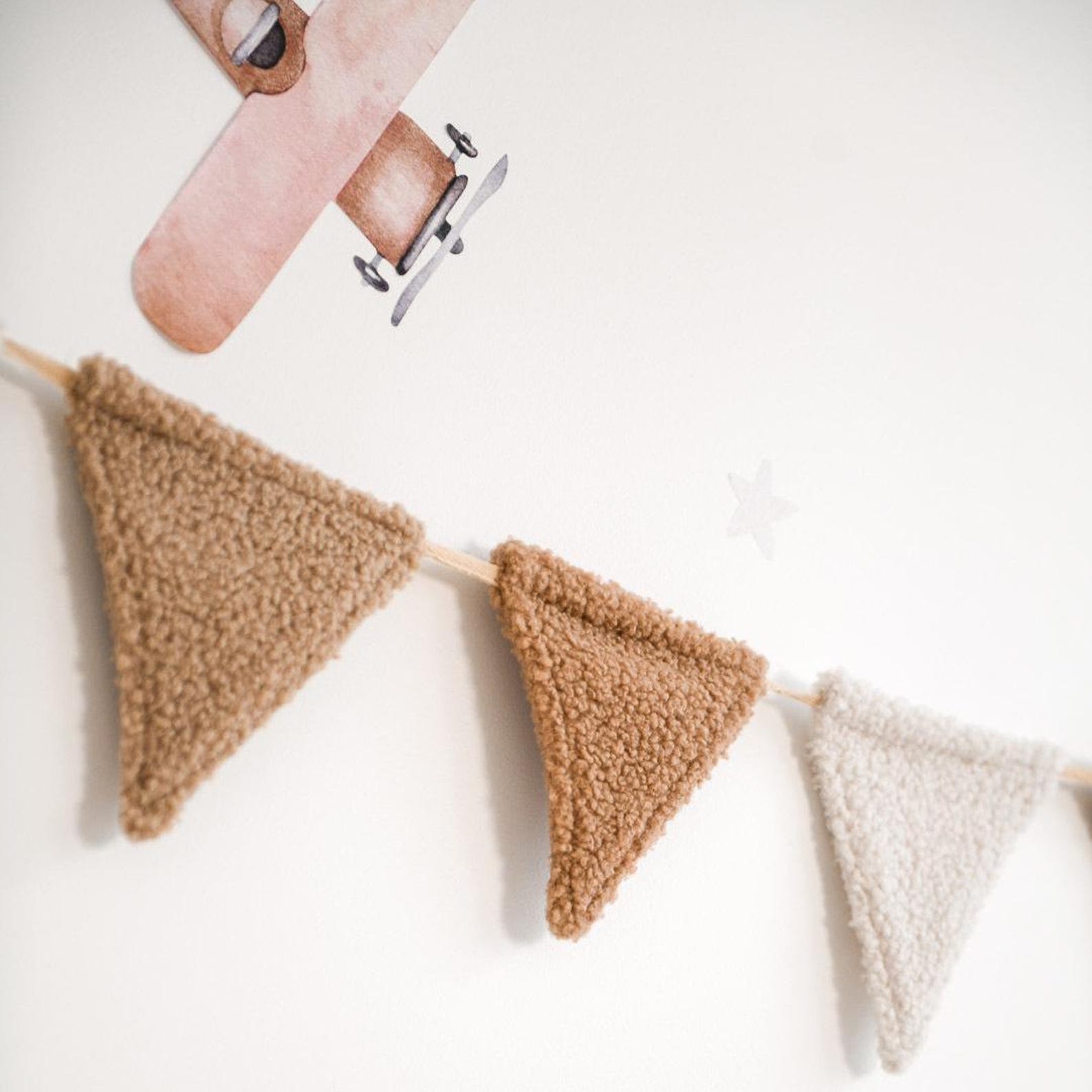 Soft Plush Flag Garland, Nursery Banner, Kids Room Decor, Baby Shower ...