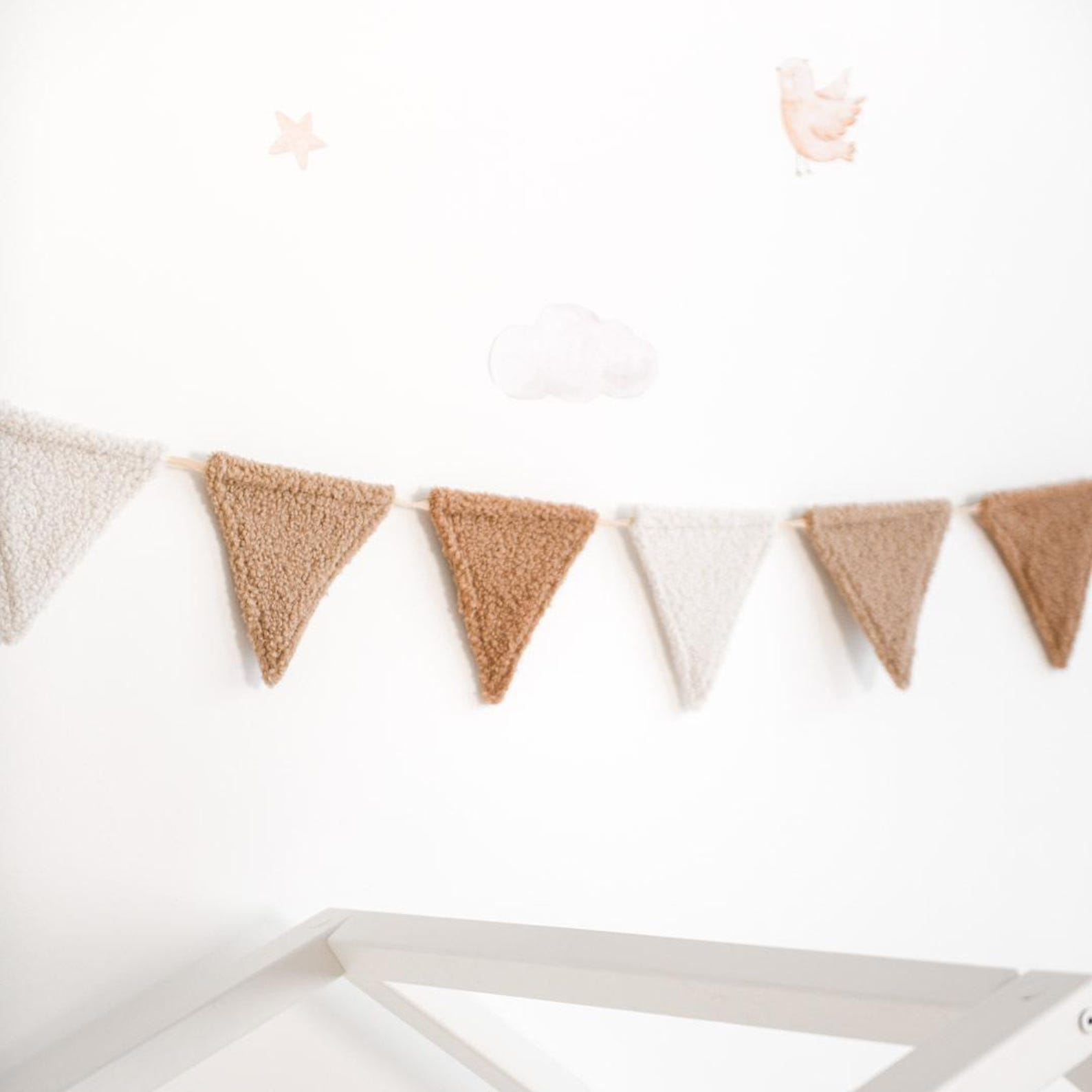 Soft Plush Flag Garland, Nursery Banner, Kids Room Decor, Baby Shower ...