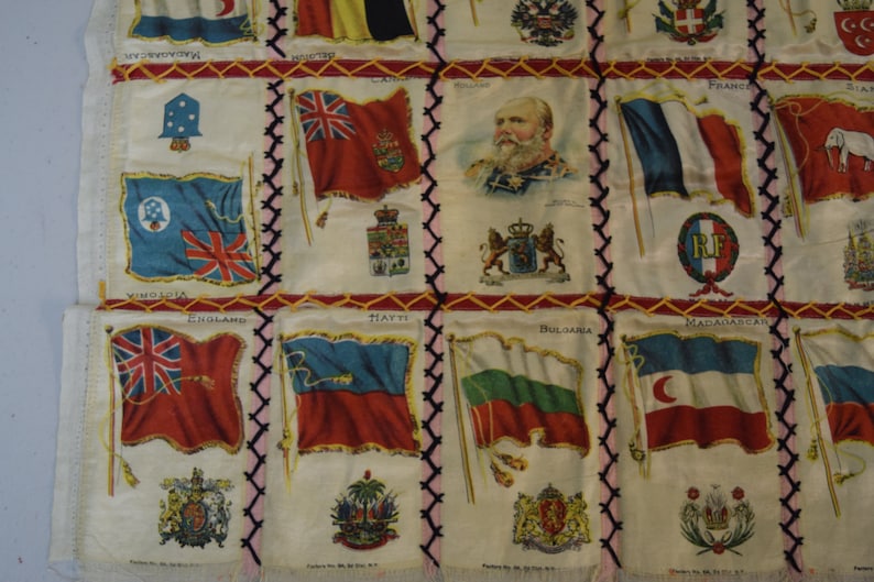 Antique Tobacco Cigarette Silk Flag Quilted Embroidered - Etsy