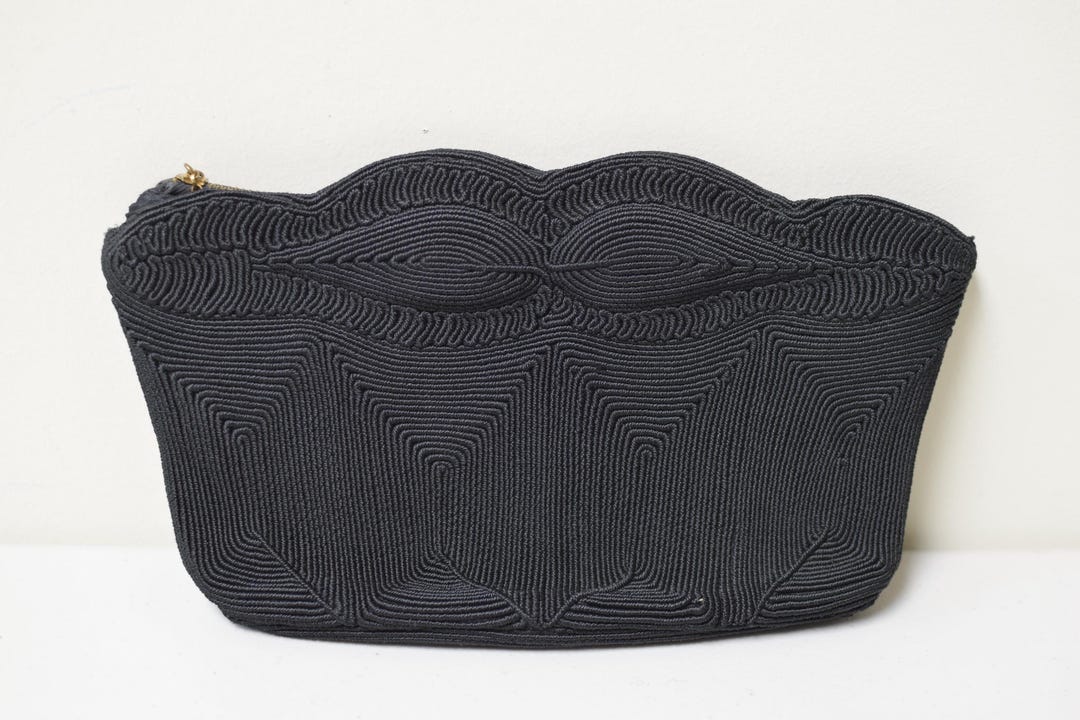 VINTAGE 1930s/40s Black "genuine Corde" Rayon Purse Clutch 9" X 6" - Etsy