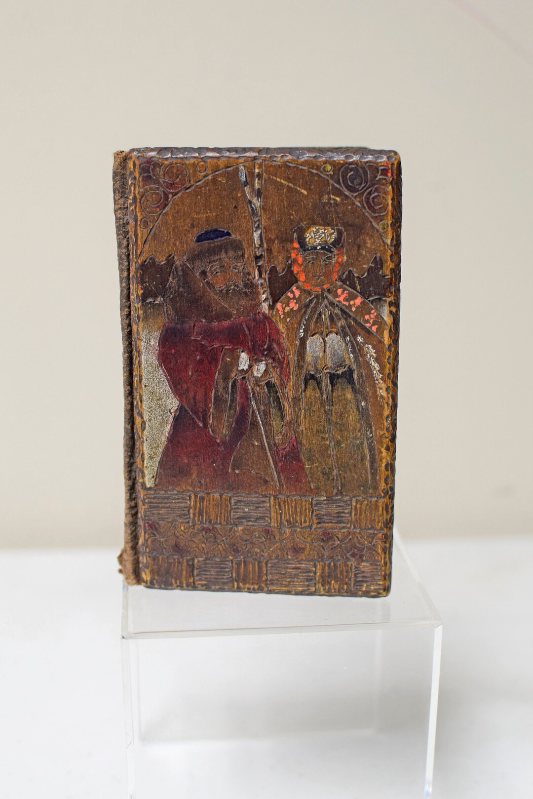 Antique Eastern European Hand Carved & Colored Notebook Aide Memorie ...