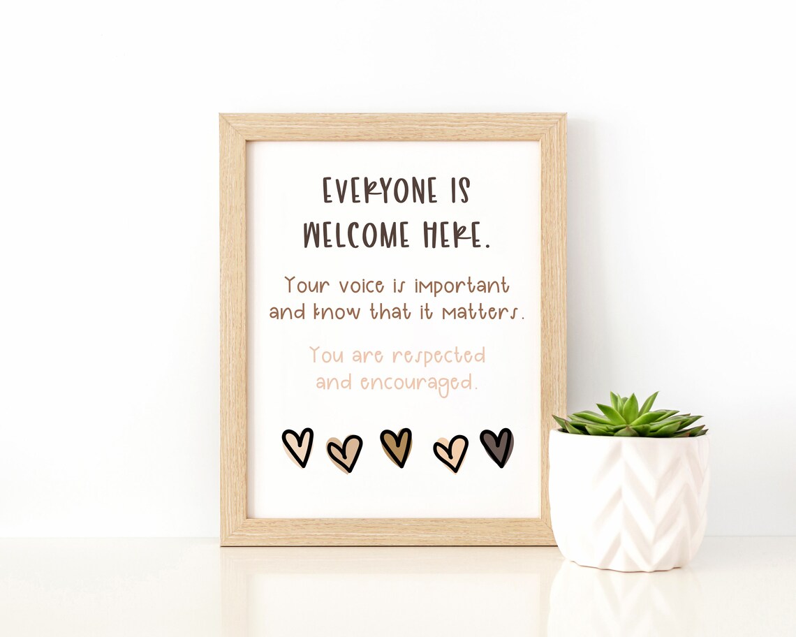 Everyone is Welcome Here Wall Art Counseling Office Decor - Etsy