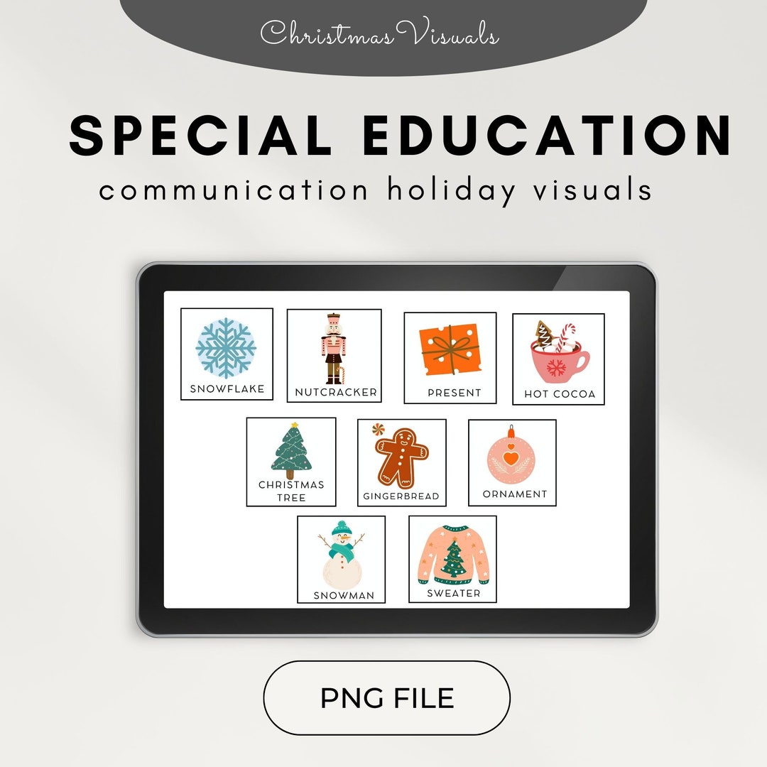Special Education Holiday Communication Visuals - Etsy