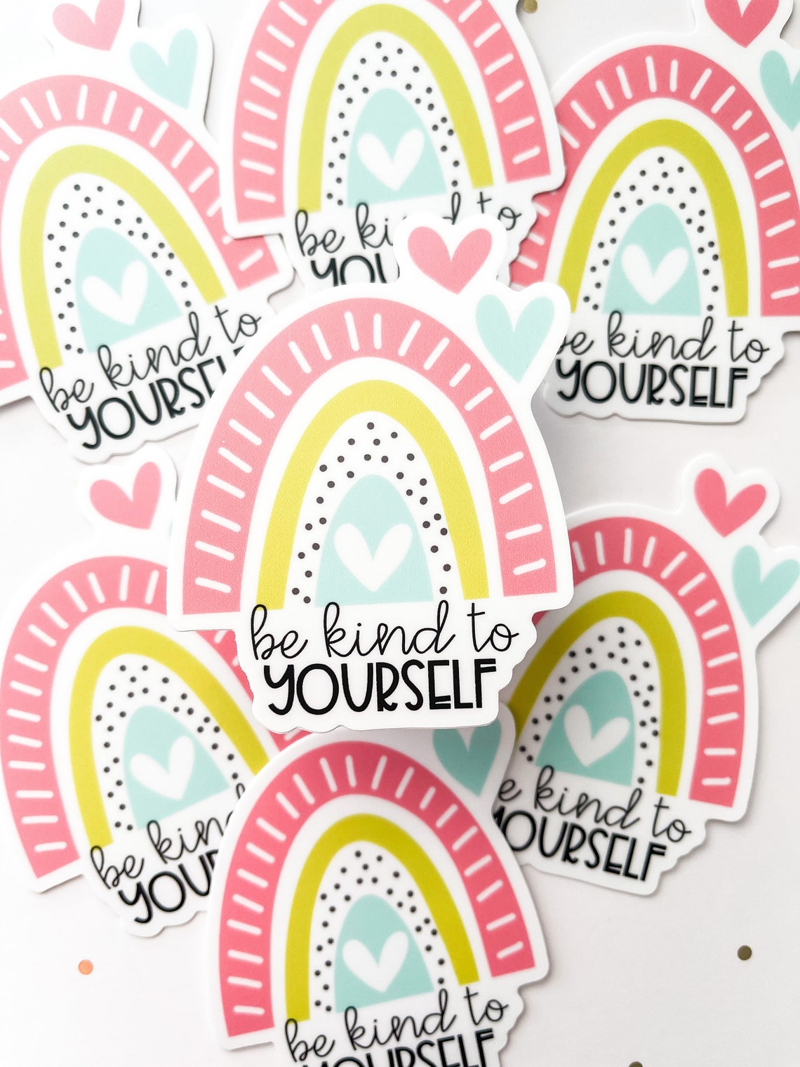 Be Kind to Yourself Sticker Rainbow Sticker Be Kind - Etsy