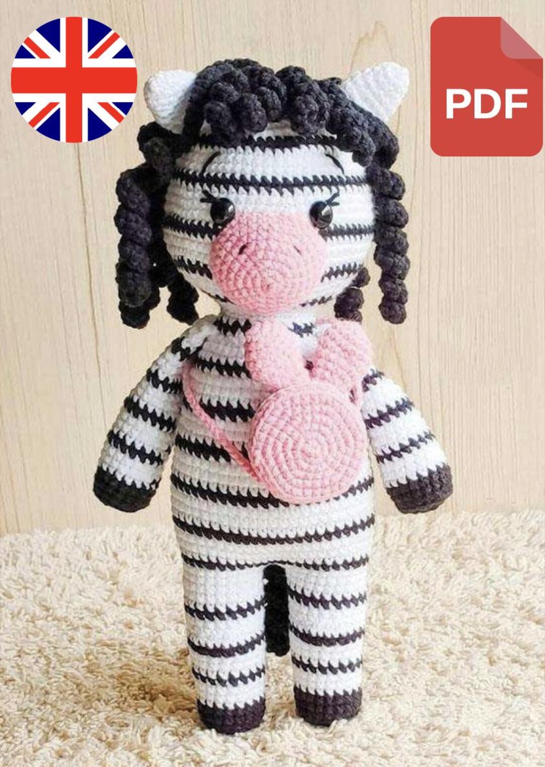 Crochet Pattern Zebra Lovey, Crochet Animal, Crochet Zebra Sleepy ...