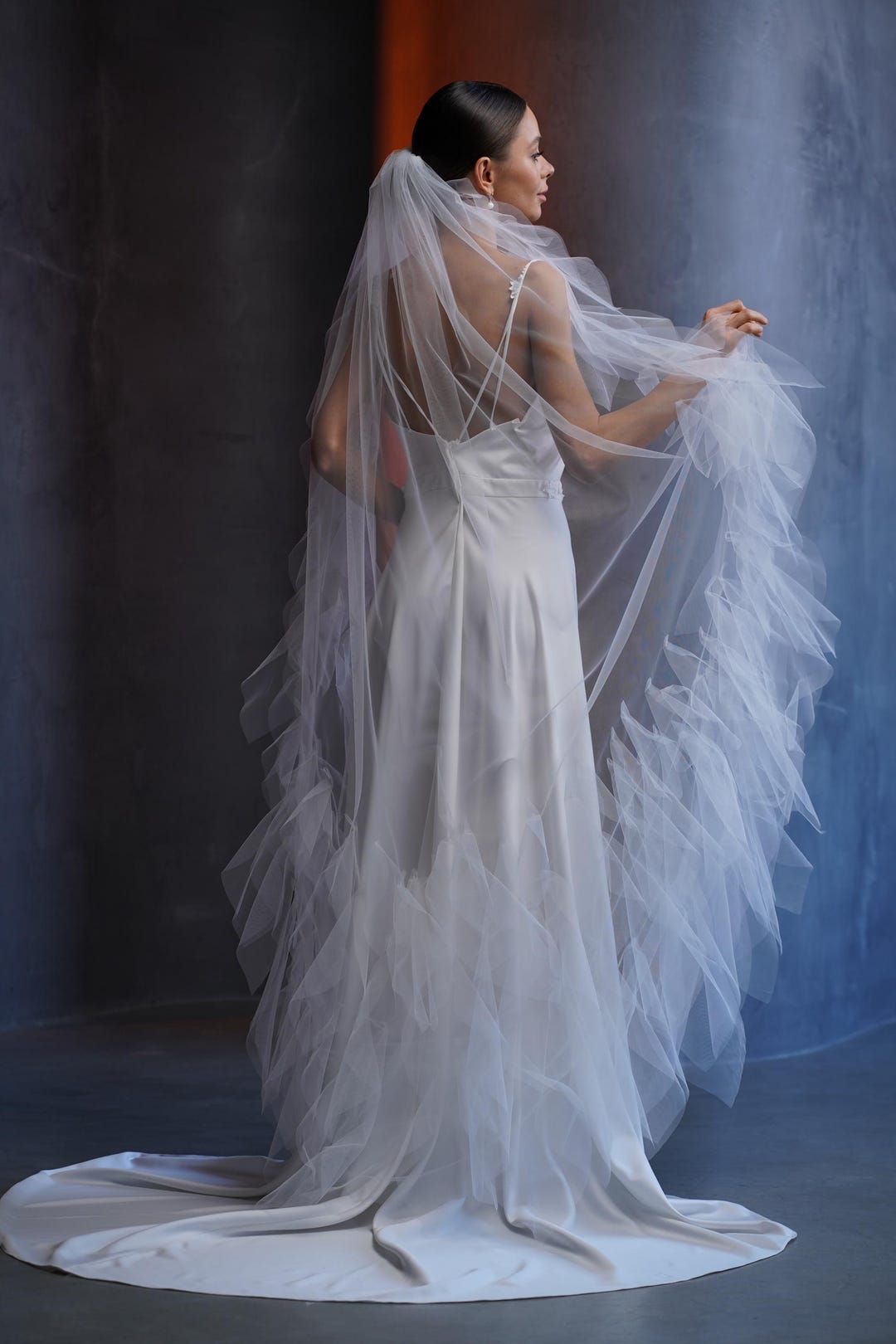 Bohemian Lush Wedding Veil, Angel Wings Veil, Bridal Boho Accessory ...