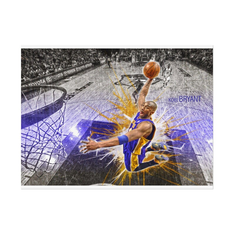 Kobe Bryant Poster - Sports Wall Art, Basketball Art Print, Athlete ...