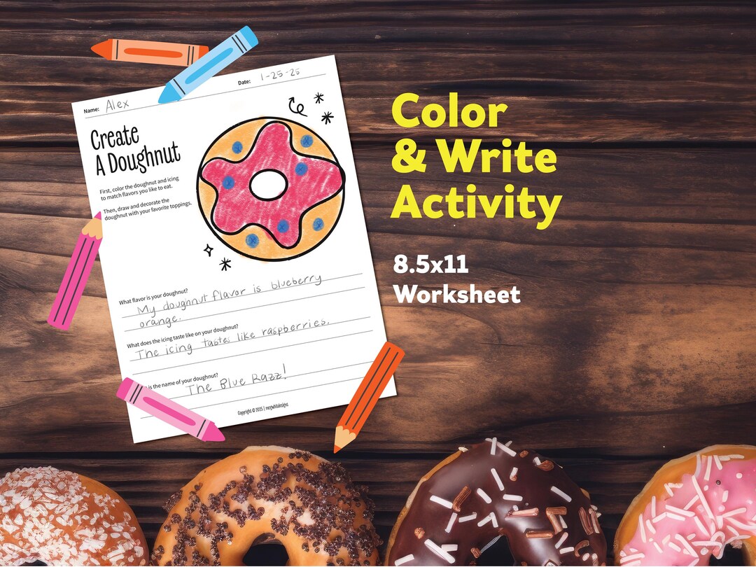 Creative Doughnut Activity Worksheet - Etsy