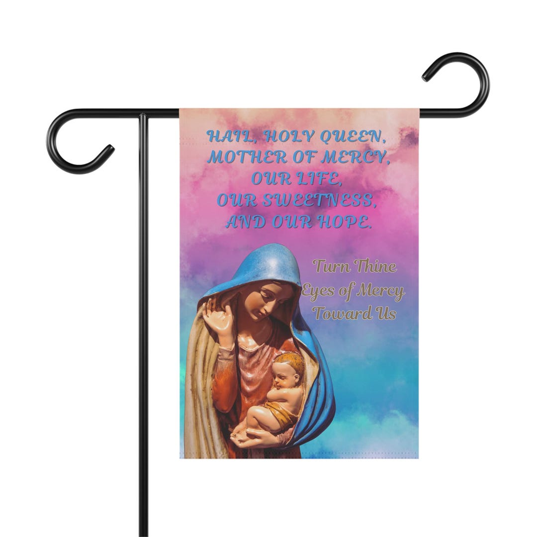 Hail Holy Queen Garden Flag, Catholic Garden Flag, Catholic, Marian ...
