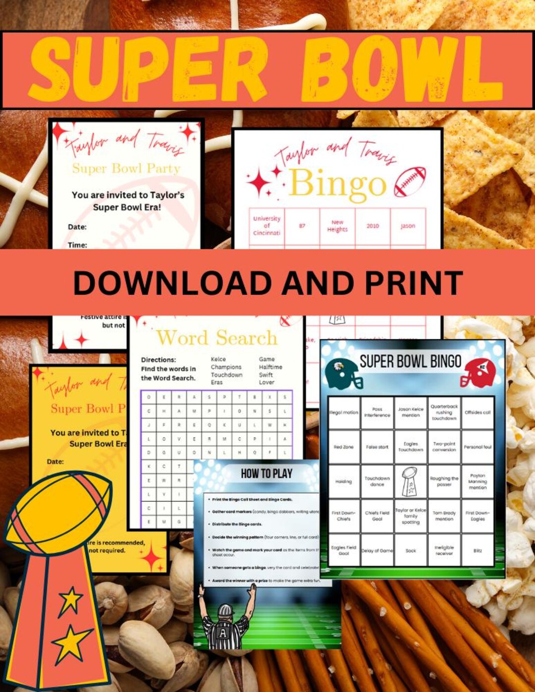 Super Bowl Printable | Kansas City Chiefs | Swifties Unite | Games and ...