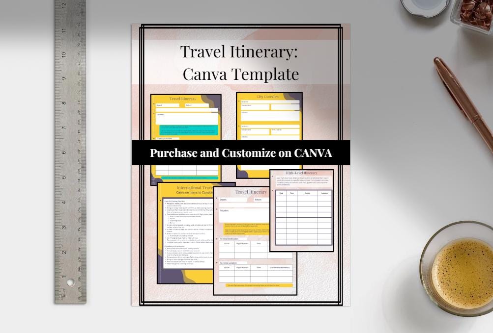 Canva Template: Travel Itinerary | Multiple Cities and Days | Packing ...
