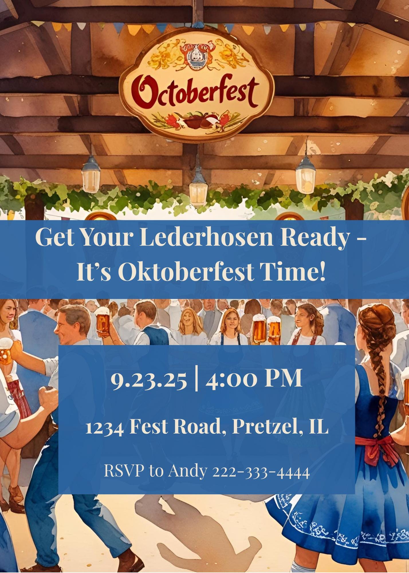 Oktoberfest Invitation Package | 6 Editable Invitations | Canva ...