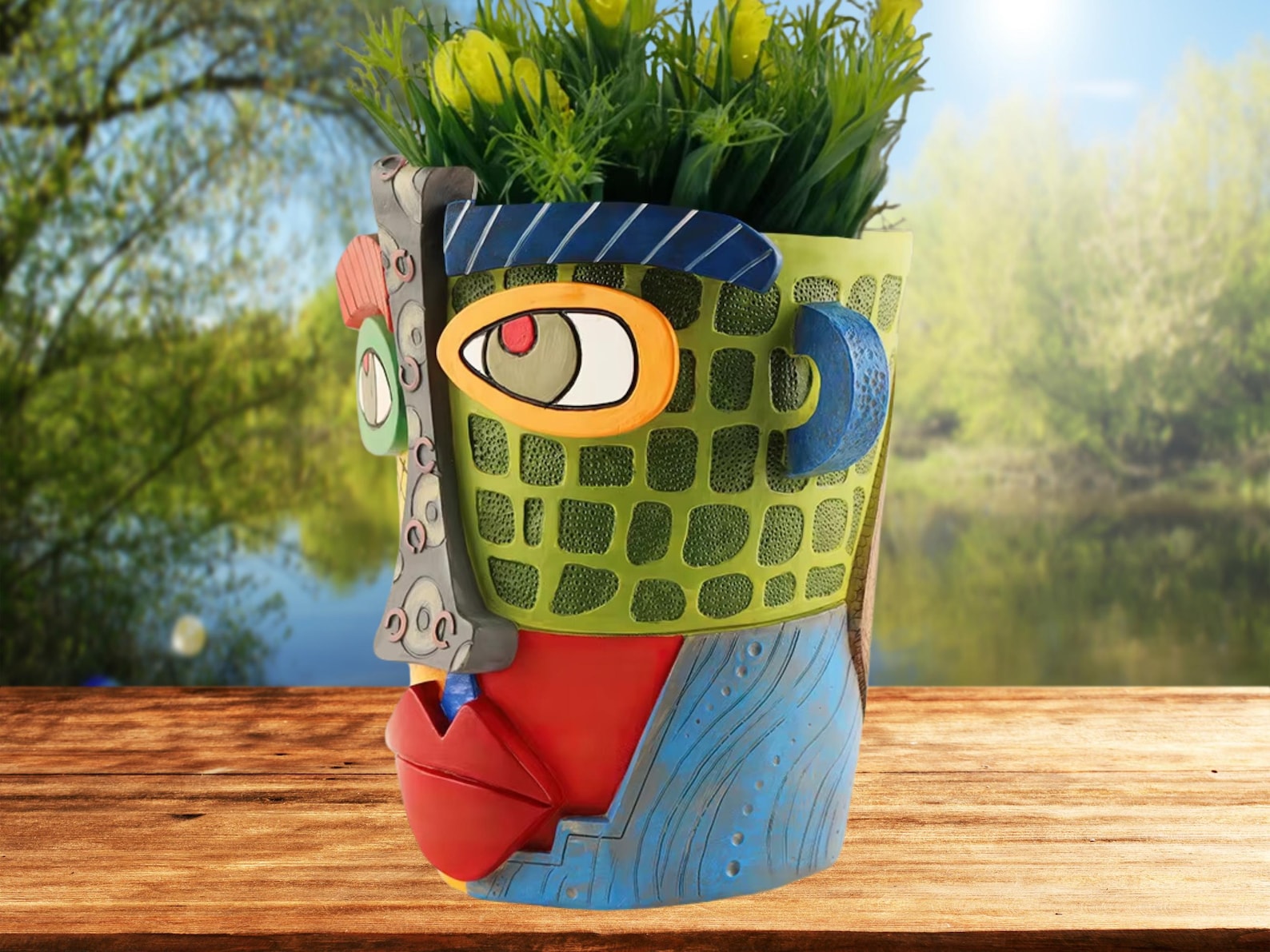 Abstract Face Planter: Sculpture Art Resin Vase, Modern Decor - Etsy