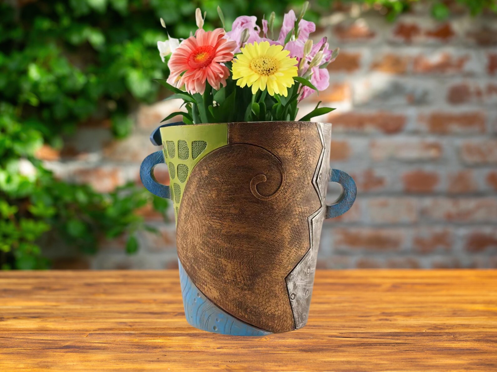 Abstract Face Planter | Sculpture Resin Art Vase | Head Shape Unique ...