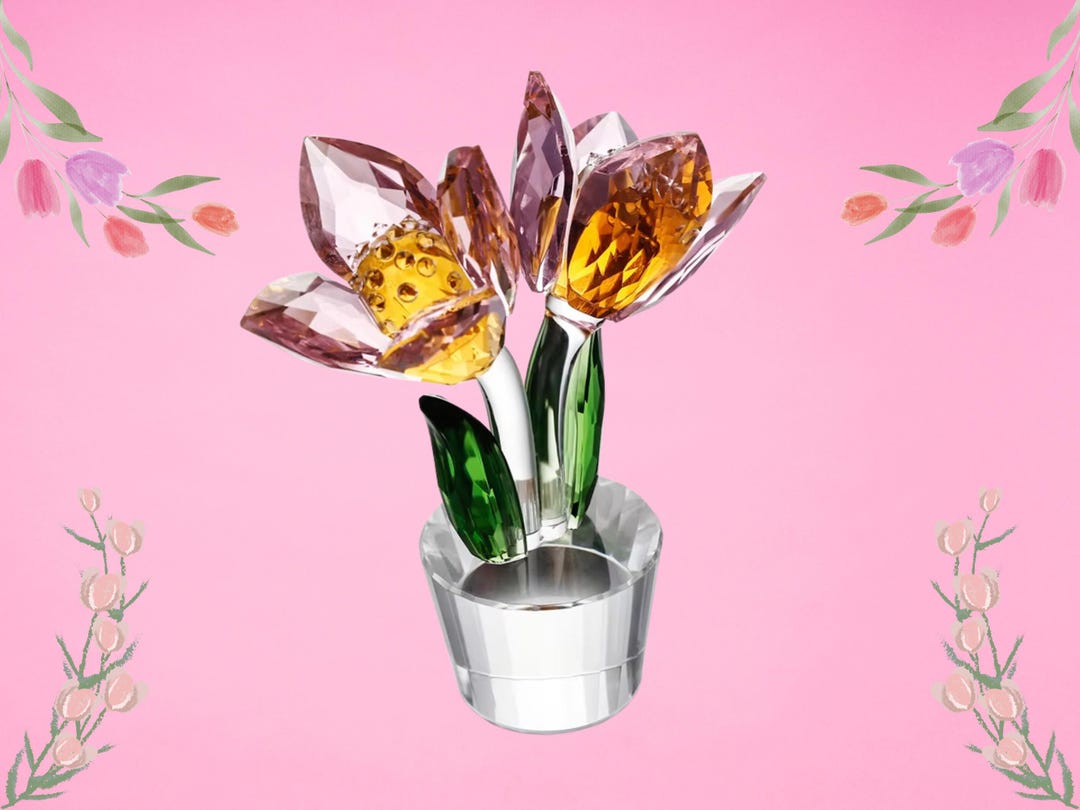 Handmade Crystal Tulips Flowers | Elegant Tulip Crystal Flower ...