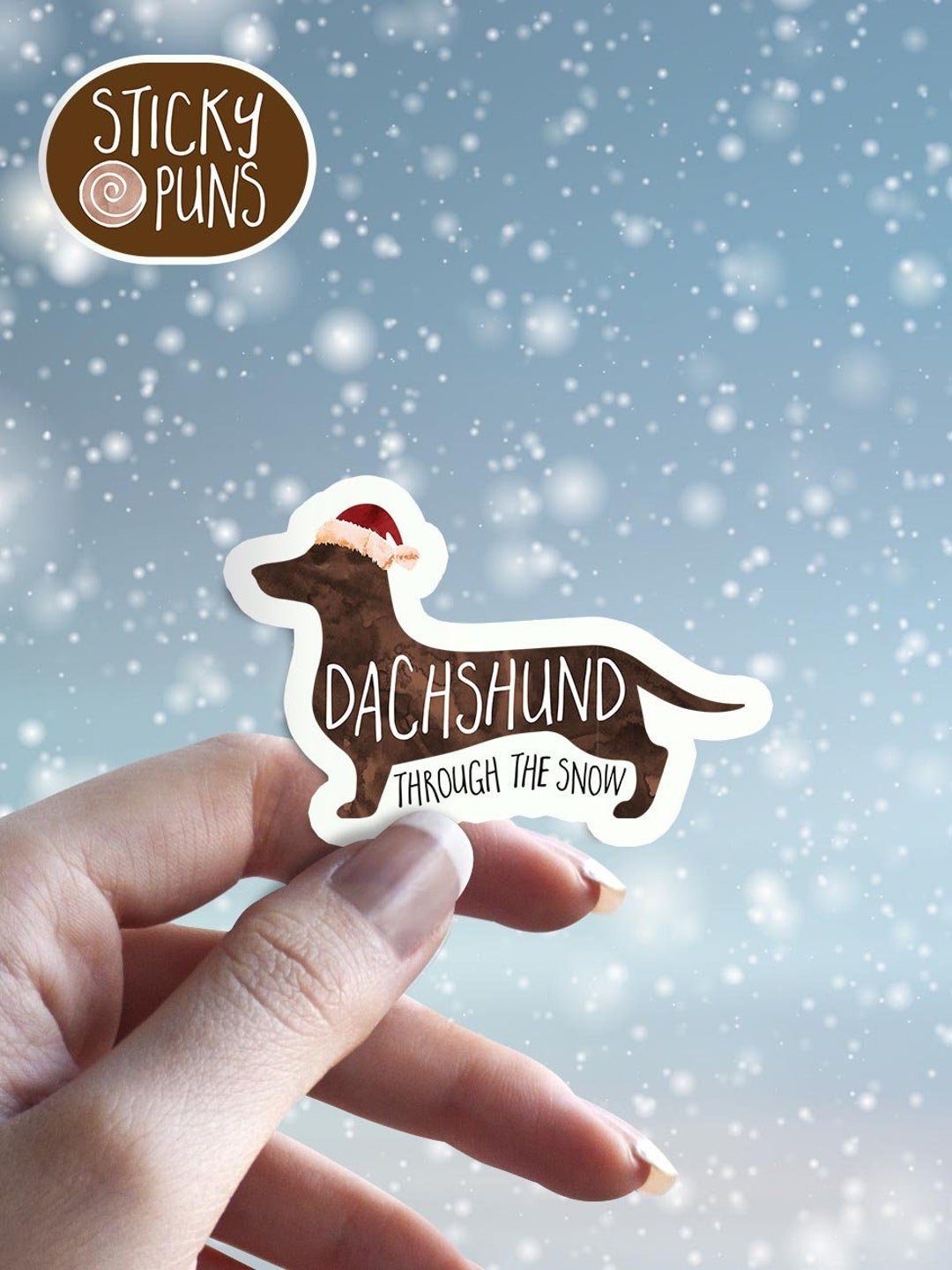 Wiener Dog Sticker Dachshund Christmas Sticker - Funny Dog Sticker ...