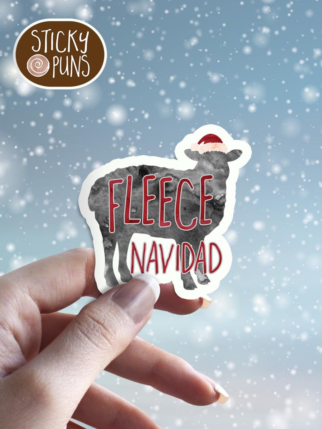 Fleece Navidad Christmas Pun Sticker - Funny Christmas Sticker ...