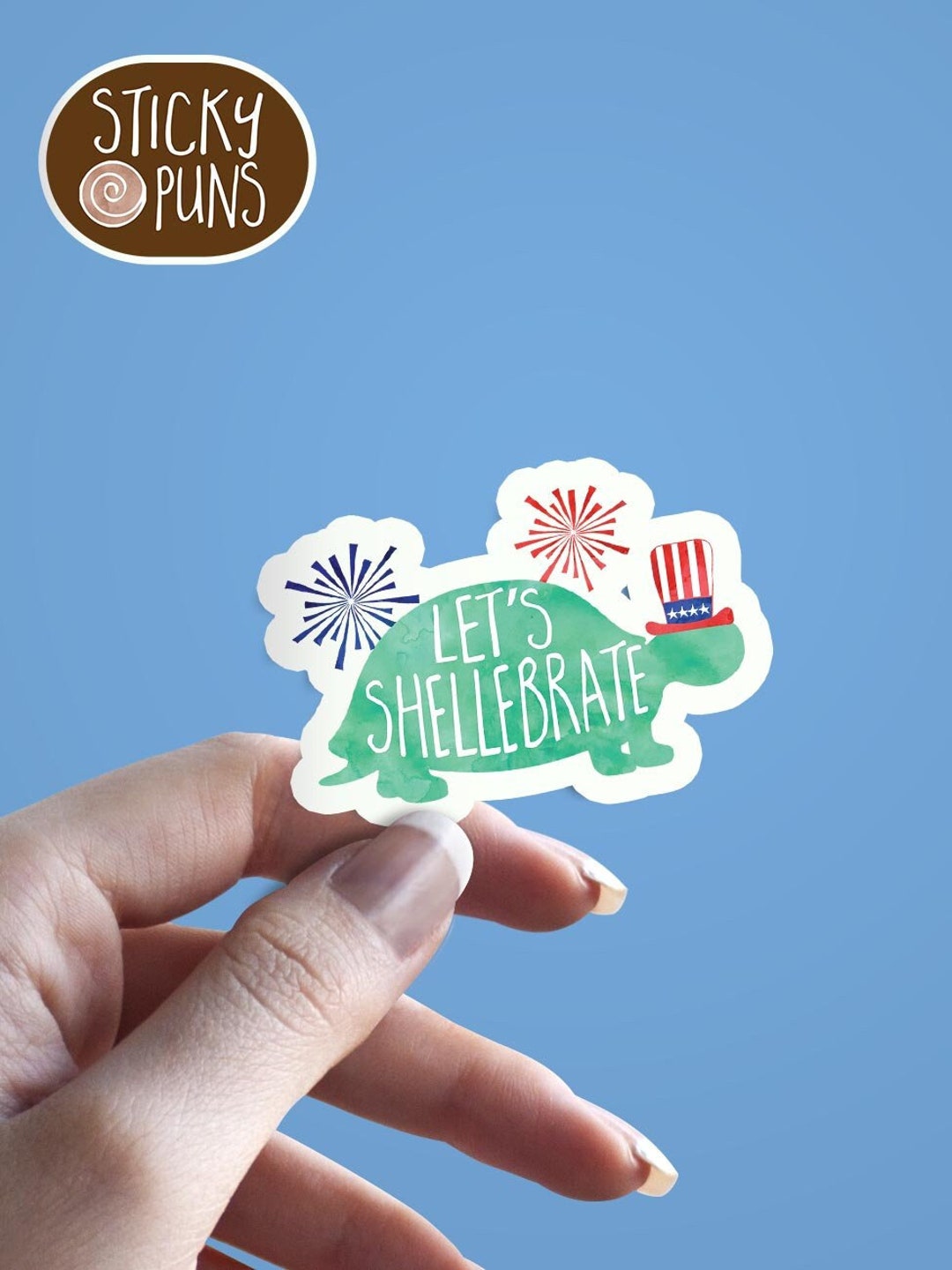 Let's Shellebrate Sticker Cute Funny Turtle Sticker Decal Pun Sticker ...