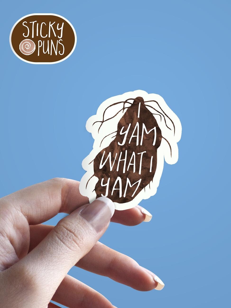 I Yam What I Yam Vegetable Pun Sticker Food Pun Stickers - Etsy UK