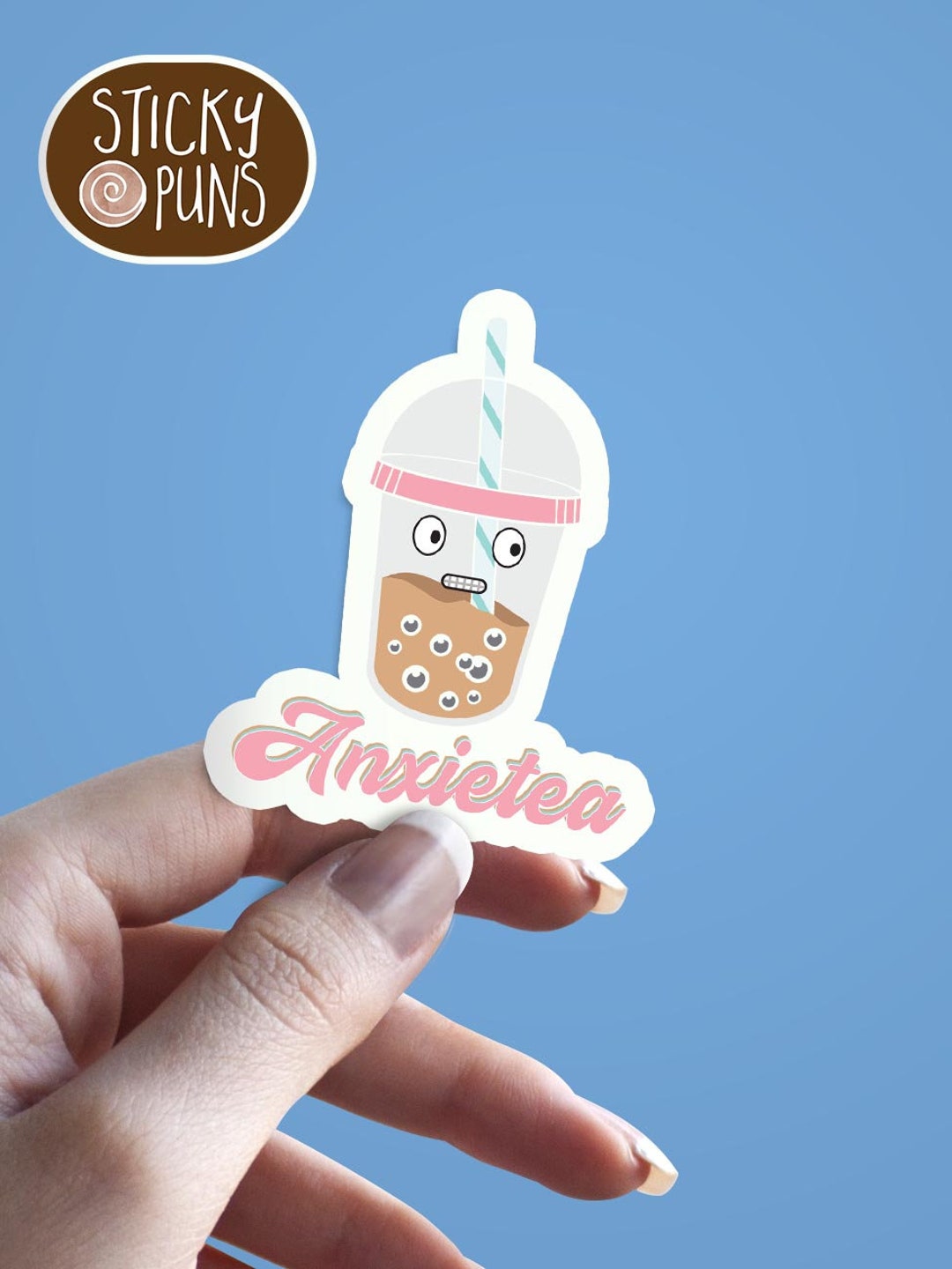 Anxiety Sticker Anxietea Fueled by Anxiety, Funny Anxiety Sticker ...