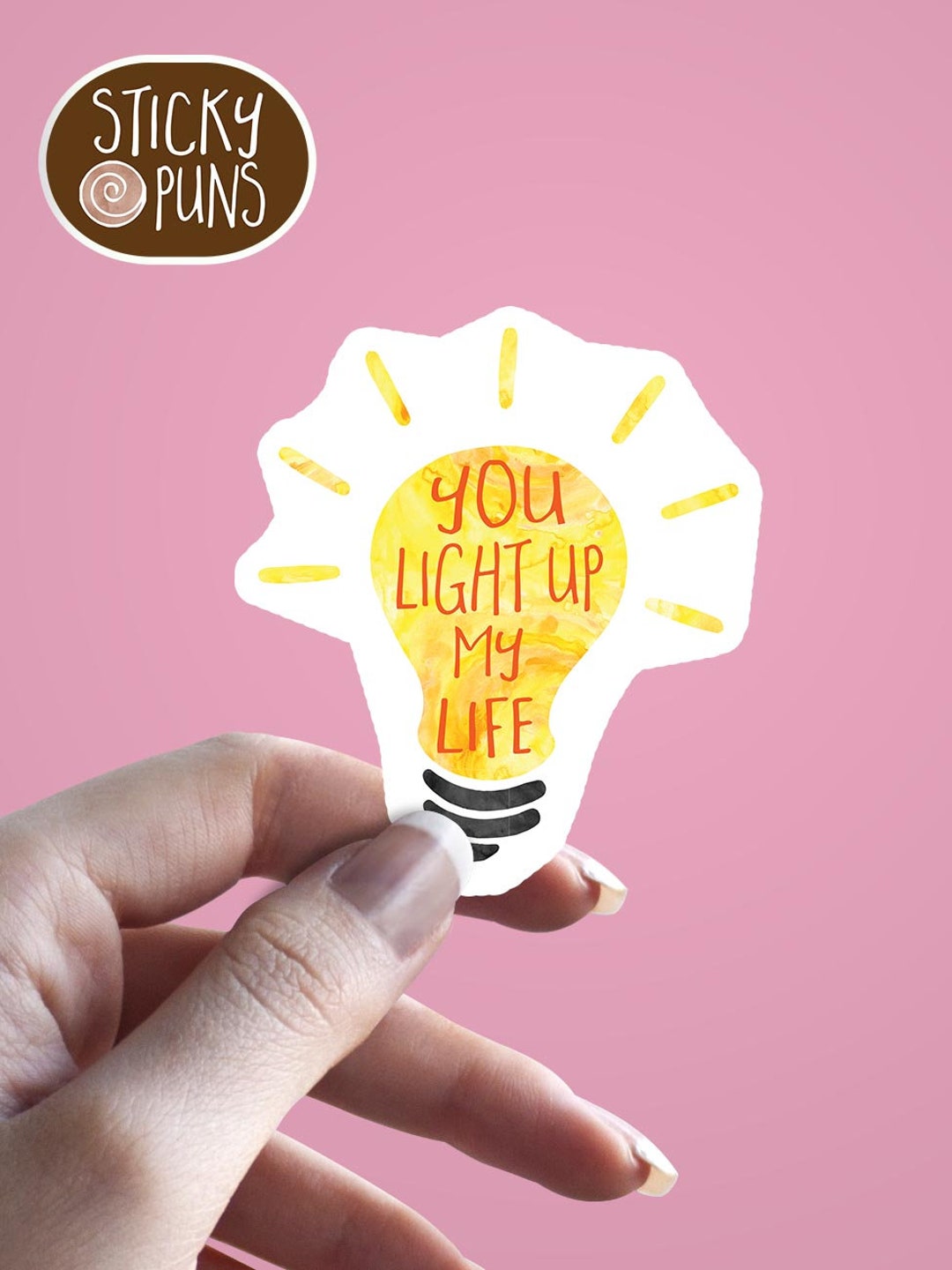 You Light up My Life Sticker, Valentine Stickers Funny, Cheesy ...