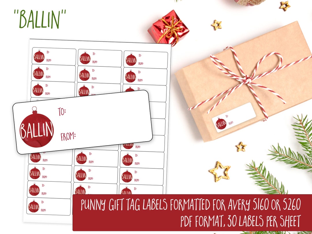 Ballin Christmas Gift Tags Printable Instant Download Print Your Gift ...
