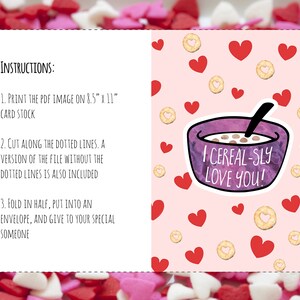 I Cereal-sly Love You, Food Valentine Card Digital File, Funny ...