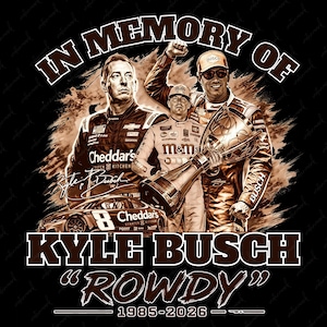 Kyle Busch in Memory of Roundy PNG, NASCAR Racing Tribute PNG, Vintage ...
