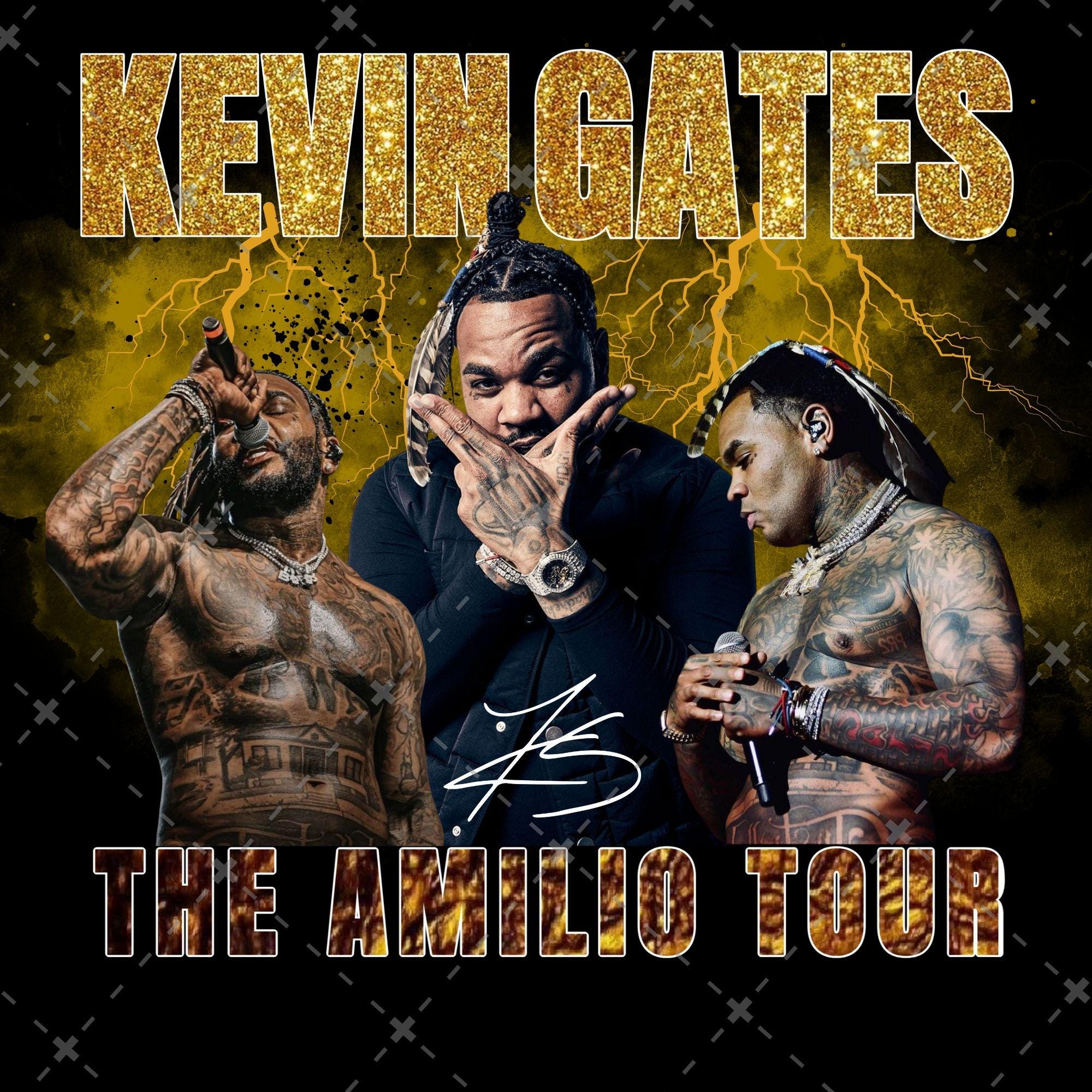 Kevin Gates PNG FILE the Amilio Tour PNG Design: Bootleg T-shirt ...
