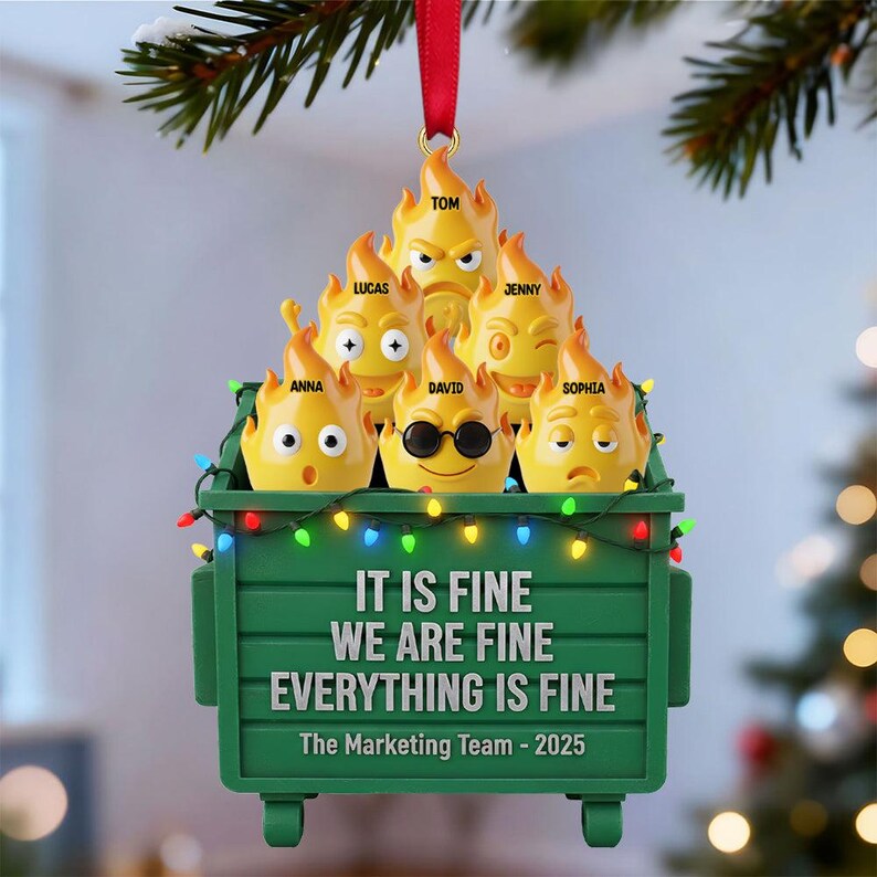 Custom Dumpster Fire Ornament, Dumpster Fire Response Team Ornament ...