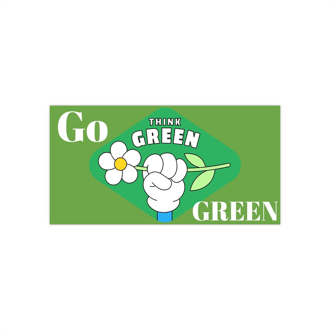 Eco-friendly Bumper Sticker Go Green, Environmentally Friendly Car ...