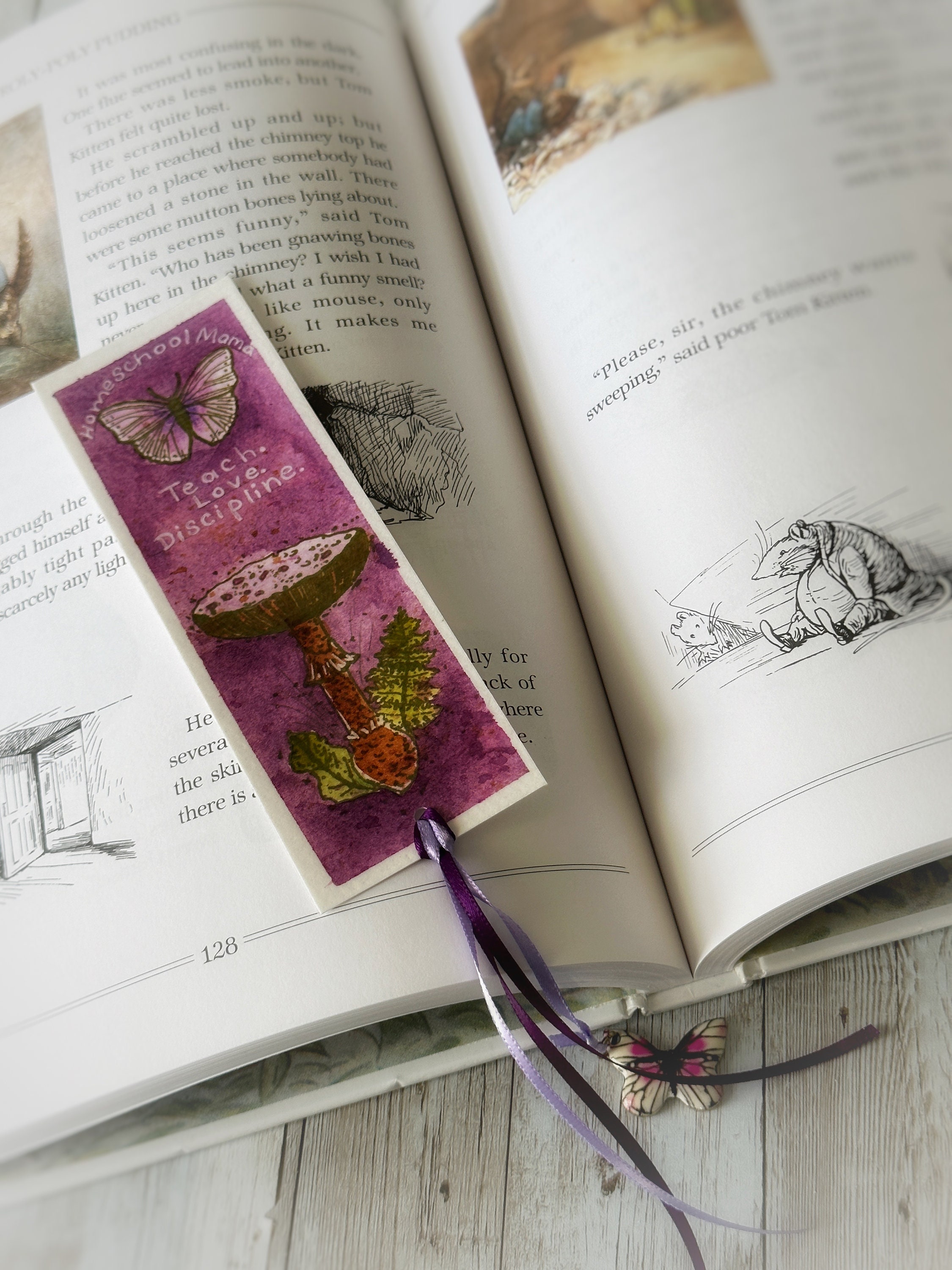 Homeschool Mom Cottagecore Bookmarks Set of Three Hand Painted Hand ...