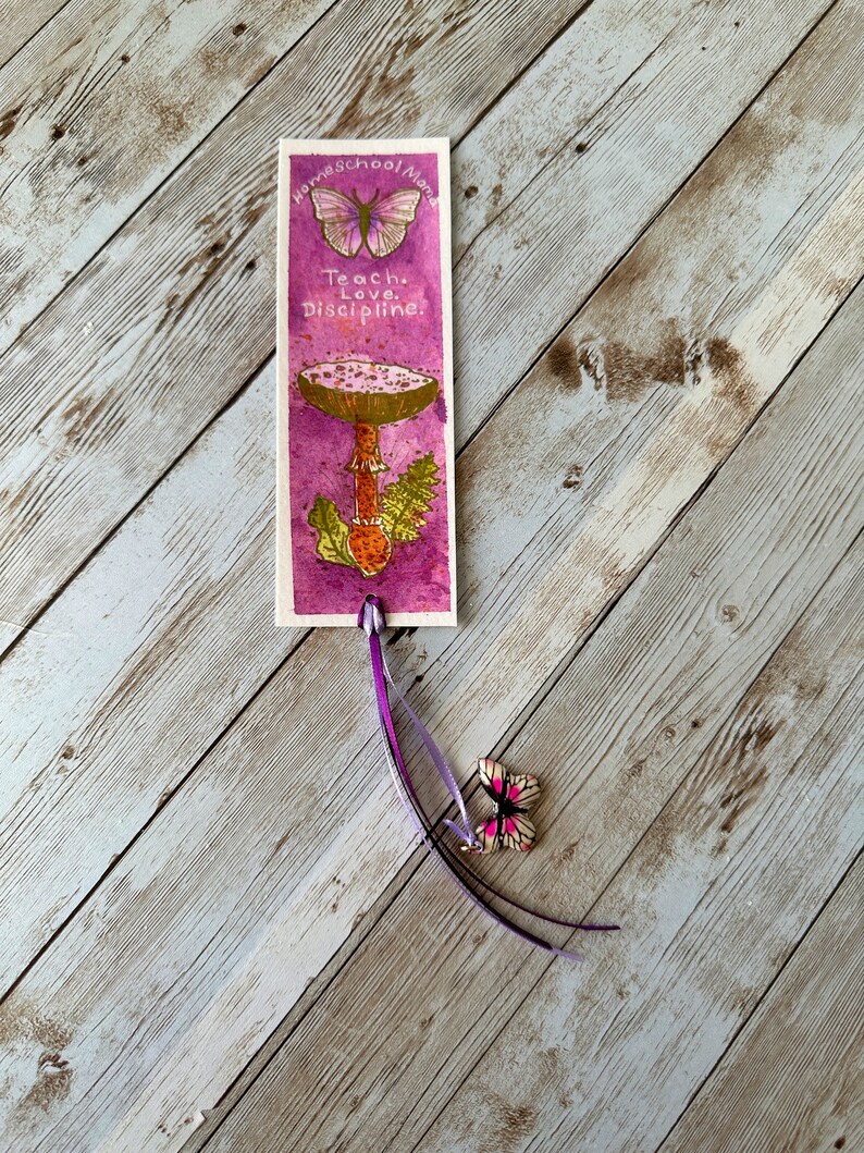 Homeschool Mom Cottagecore Bookmarks Set of Three Hand Painted - Etsy