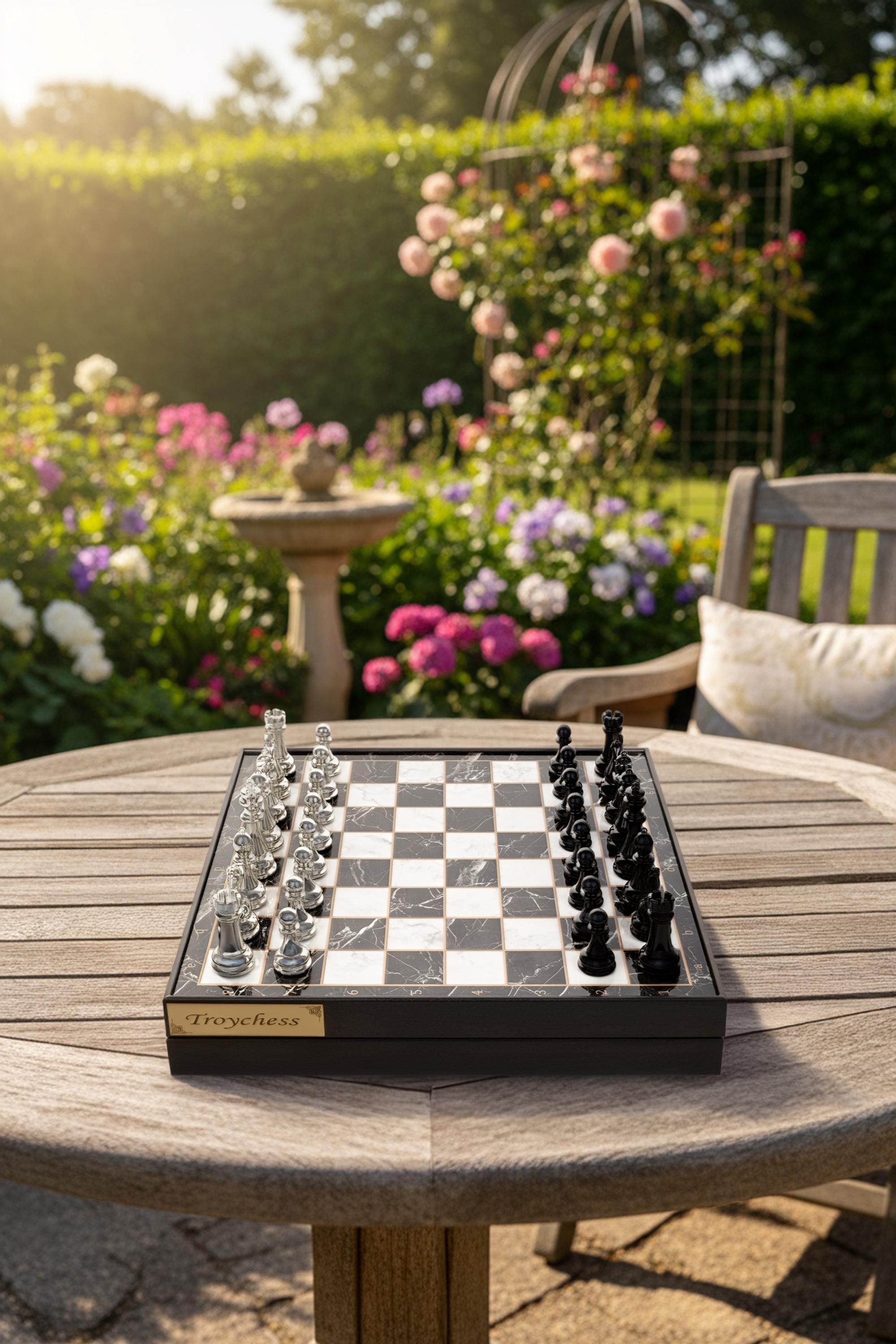 Personalized Chess Set – Marble Board, Zamak Metal Pieces - Etsy