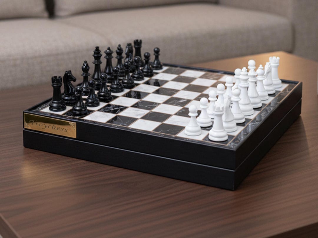 Personalized Chess Set – Marble Board, Zamak Metal Pieces - Etsy