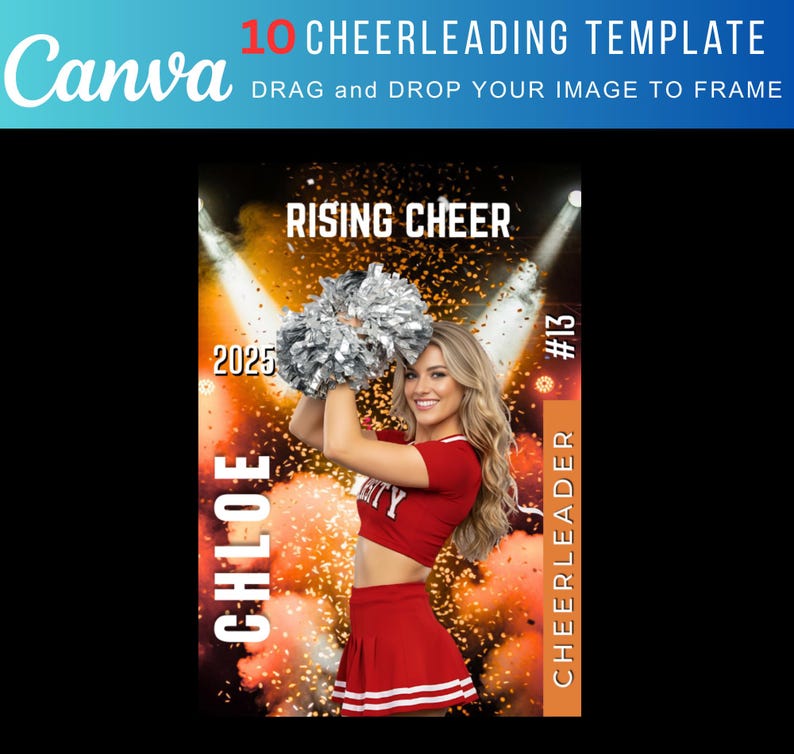 10 Cheerleading Editable Canva Template, Senior Sports Design, Sports ...