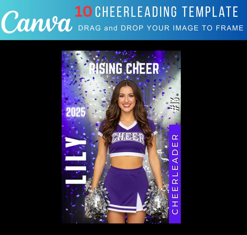 10 Cheerleading Editable Template, Canva Template, Cheer & Dance ...