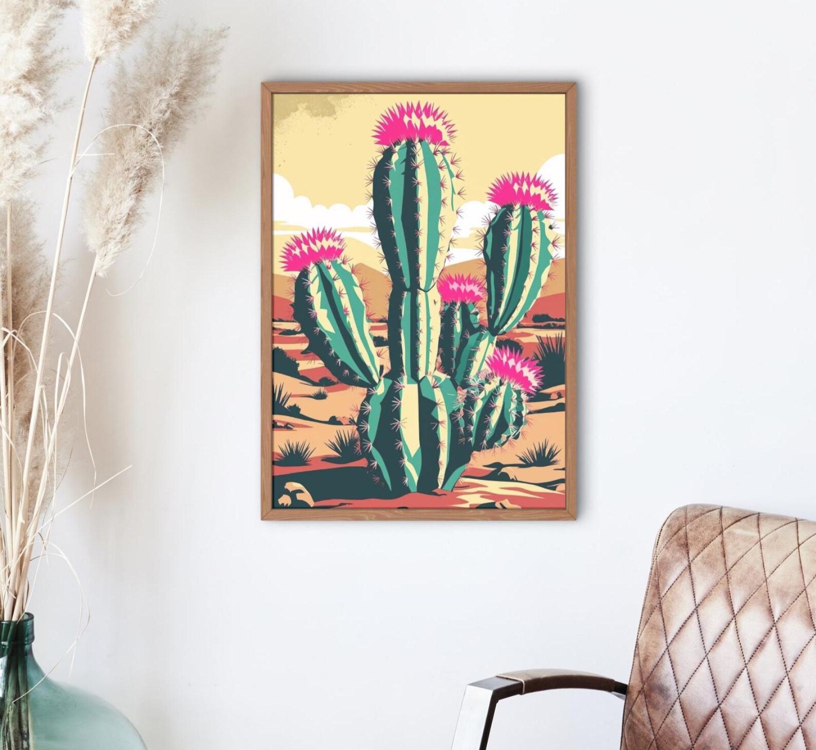 Pop Art Cactus Print: Desert Landscape Watercolor (digital Download) - Etsy