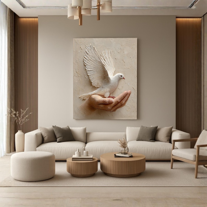 White Dove Canvas Art – Holy Spirit Wall Decor for Christian Home - Etsy