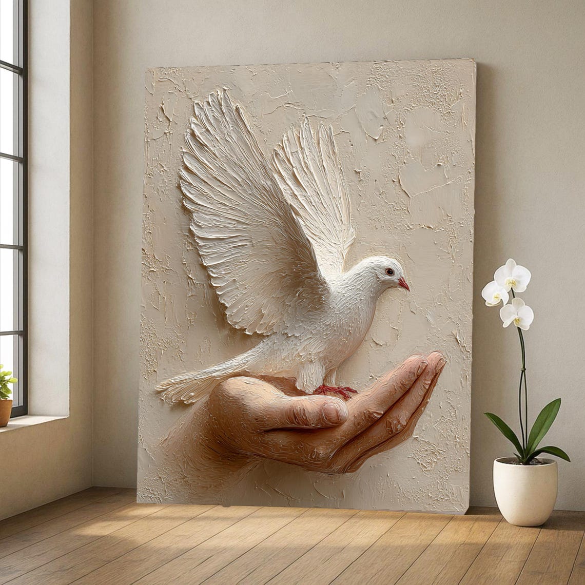 White Dove Canvas Art – Holy Spirit Wall Decor for Christian Home - Etsy